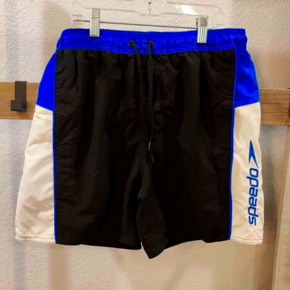 Speedo | Swim | Speedo Blue Black White Swim Shorts | Poshmark